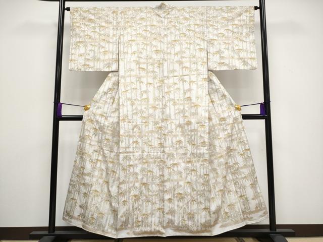 平和屋着物■極上　中国三大刺繍　相良刺繍　訪問着　本場染大島紬　笹竹文　金彩　さが美扱い　逸品　CYAA3343s5