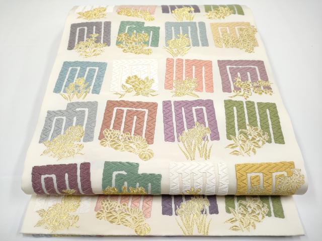 平和屋着物■極上　六通柄袋帯　唐織　源氏香花文　金糸　逸品　CYAA3372s5