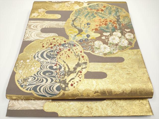 平和屋着物■極上　西陣　川島織物　六通柄　本袋帯　唐織　霞枝花文　本金箔　逸品　CYAA3400s5