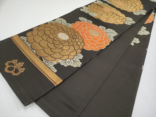 平和屋着物■極上　アンティーク　大正ロマン　だらり帯　芸姑　舞妓　枝菊文　黒地　金糸　逸品　CYAA3405s5