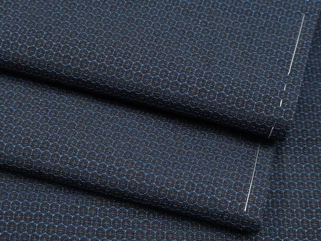 平和屋着物■極上　男性　紬　キングサイズ　100亀甲　総詰め　濃紺地　逸品　未使用　CYAA3446s5