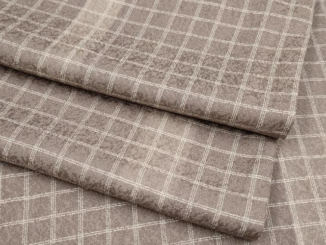 平和屋着物■極上　小紋　格子柄　梅染色地　逸品　CYAA3516s5