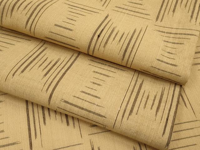 平和屋着物■極上　夏物　紗紬　絵絣　＆#40643；橡色地　逸品　CYAA3534s5