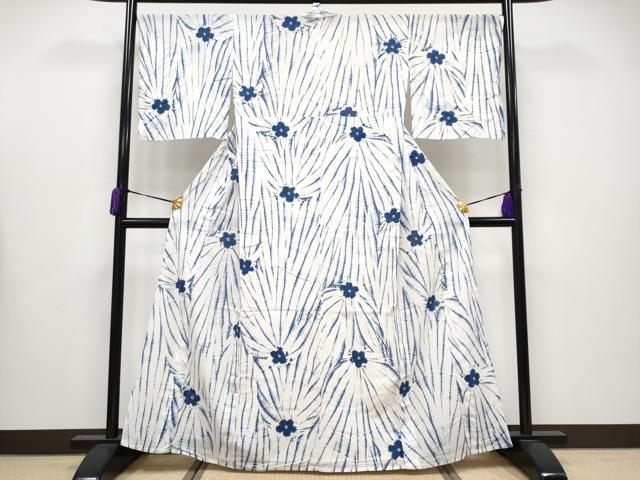 平和屋本店■極上　夏物　浴衣　有松鳴海絞り　綿紅梅　舞花文　綿　逸品　未使用　CYAA3659s5