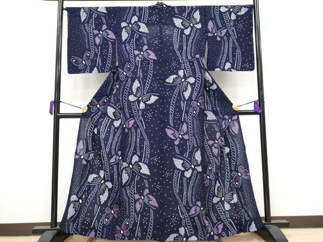 平和屋着物■極上　夏物　浴衣　有松鳴海絞り　舞蝶文　綿　逸品　未使用　CYAA3669s5