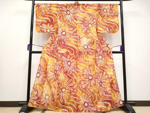 平和屋着物■極上　夏物　浴衣　有松鳴海絞り　舞花文　綿　逸品　未使用　CYAA3674s5