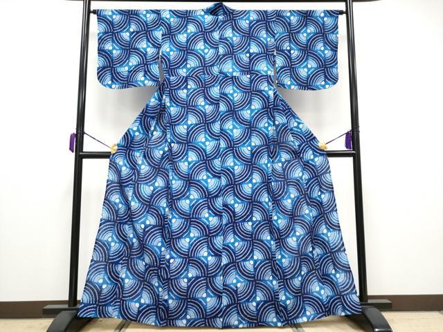 平和屋着物■極上　夏物　浴衣　有松鳴海絞り　抽象文　綿　逸品　CYAA3680s5