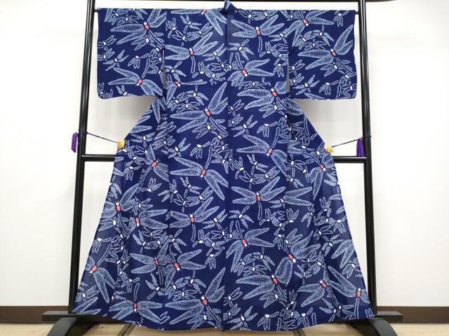 平和屋着物■極上　夏物　浴衣　有松鳴海絞り　トンボ　綿　逸品　CYAA3681s5