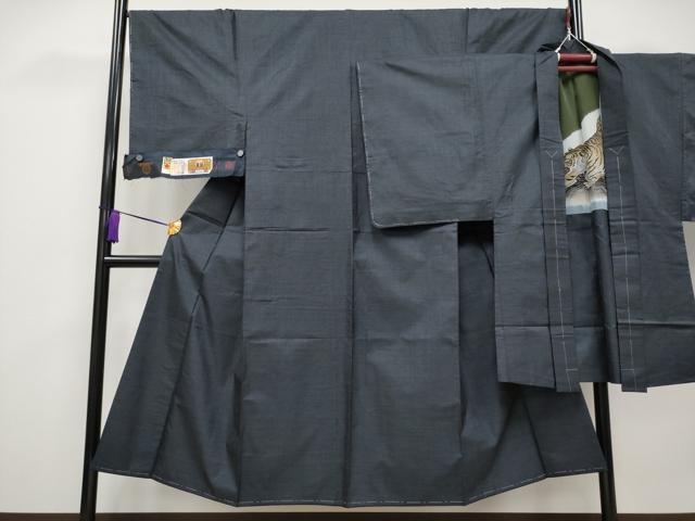 平和屋着物■極上　男性　本場大島紬　アンサンブル　100亀甲　総詰め　新納光央作　証紙付き　逸品　未使用　CYAA3701s5