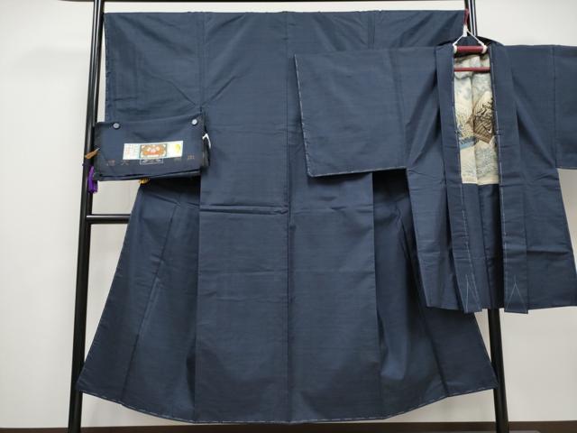 平和屋着物■極上　男性　本場大島紬　アンサンブル　吉祥文　証紙付き　逸品　未使用　CYAA3707s5