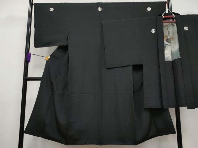 平和屋着物■極上　男性　黒紋付　羽織セット　逸品　CYAA3708s5