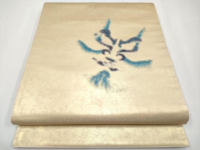 平和屋着物■極上　中国人間国宝　将雪英　中国三大刺繍　相良刺繍　太鼓柄袋帯　隈取　引箔　逸品　未使用　CYAA3723s5