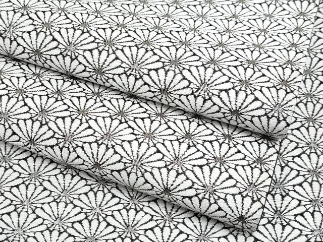 平和屋着物■極上　六通柄袋帯　唐織　菊尽くし　黒地　銀糸　逸品　CYAA3766s5