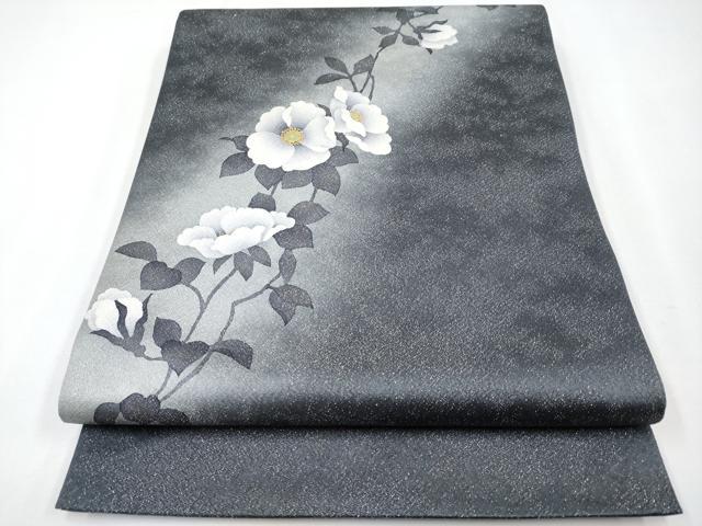 平和屋着物■極上　京都の名門ブランド　銀花仙　太鼓柄袋帯　枝花文　銀通し地　逸品　CYAA3774s5