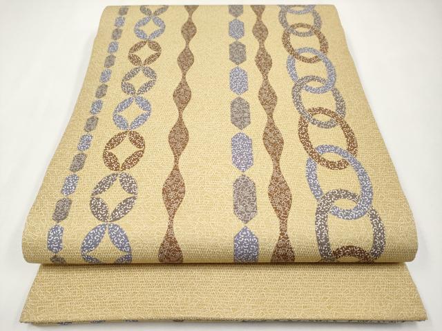 平和屋着物■極上　重要無形文化財　人間国宝　中村勇二郎彫刻　両面　全通柄袋帯　吉祥間道　逸品　未使用　CYAA3777s5