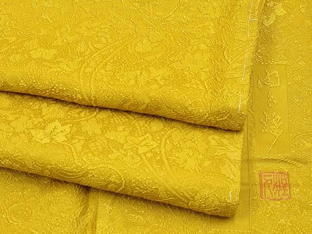 平和屋着物■極上　本加賀友禅作家　由水煌人監修　色無地　蔦の葉地紋　さが美扱い　櫨染色地　逸品　未使用　CYAA3785s5