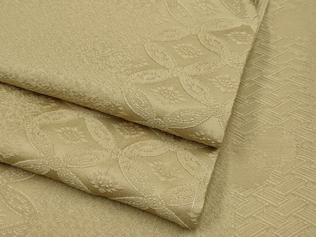 平和屋着物■極上　色無地　七宝雪輪地紋　さが美扱い　榛色地　逸品　未使用　CYAA3786s5