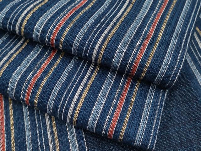 平和屋着物■極上　夏物　男性　阿波しじら織　浴衣　キングサイズ　縞　綿　逸品　CYAA3795s5