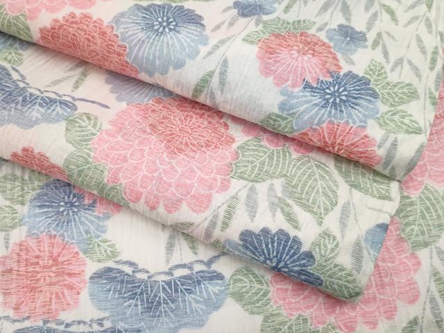 平和屋本店■極上　夏物　本場小千谷ちぢみ　枝花文　麻　逸品　CYAA3796s5
