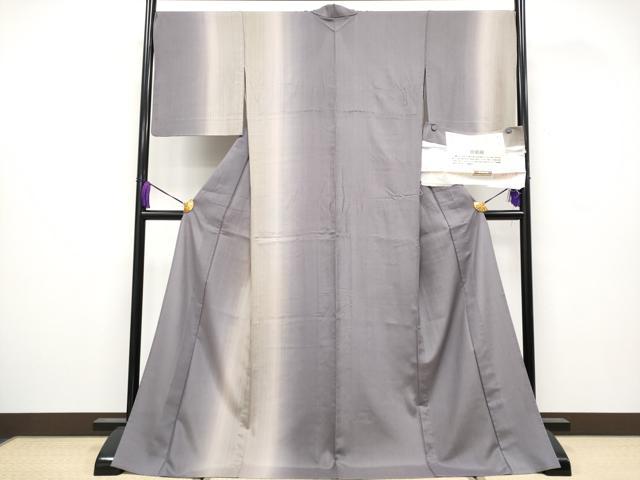 平和屋着物■極上　夏物　田庭紬　訪問着　虹のときめき　鳩羽鼠色地　反端付き　逸品　CYAA3800s5