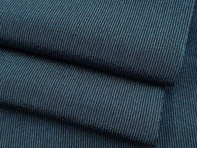 平和屋着物■極上　男性　紬　江戸小紋　キングサイズ　万筋　黒×御召御納戸色　逸品　CYAA3810s5