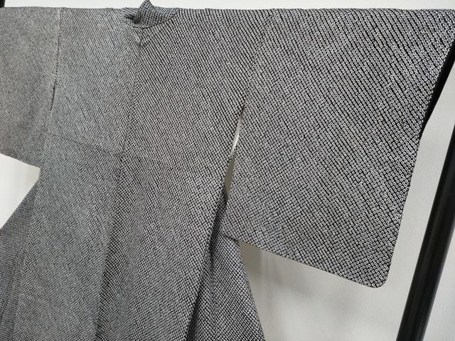 平和屋着物□極上 大変加工の良い総絞り小紋 黒地 逸品 未使用