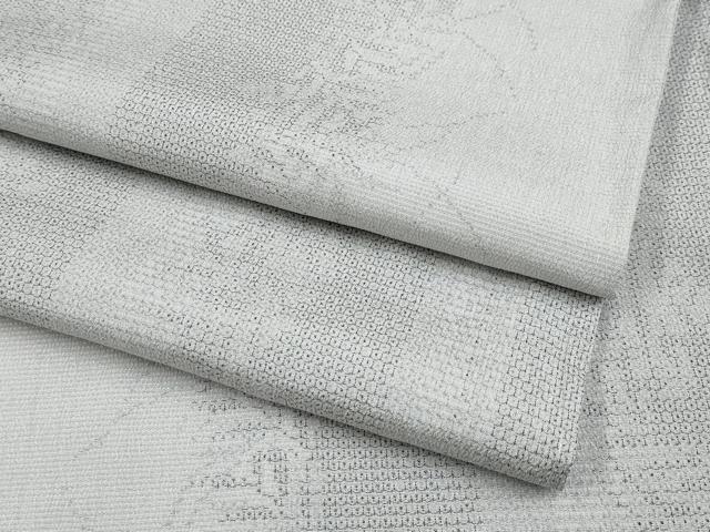 平和屋着物■極上　本塩沢　単衣　110亀甲　草木文　枯野色地　逸品　未使用　CYAA3840s5