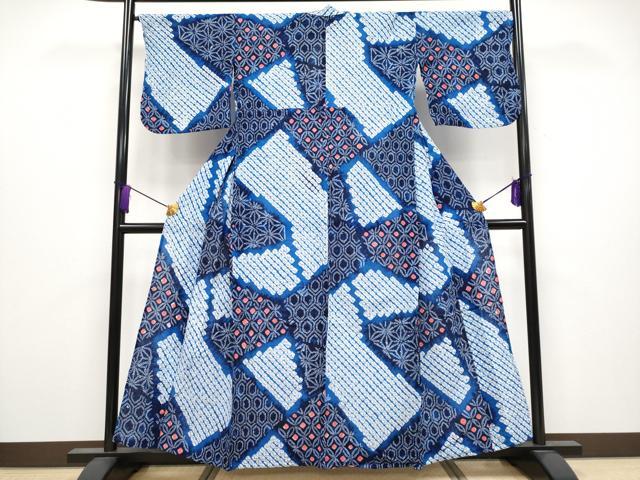 平和屋着物■極上　夏物　浴衣　有松鳴海絞り　切嵌吉祥文　綿　逸品　CYAA3864s5