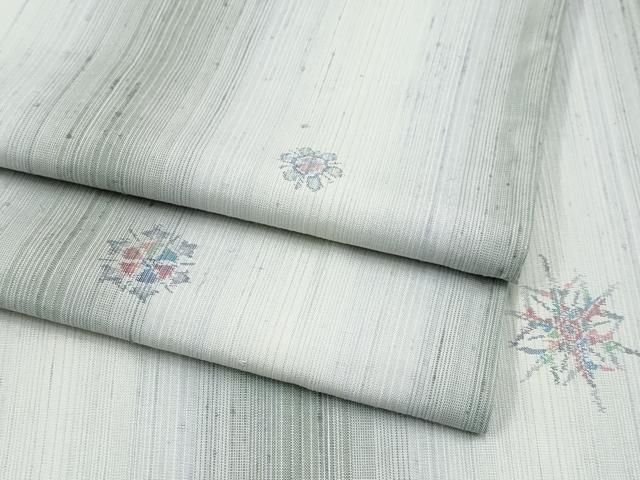 平和屋着物■極上　紬　単衣　雪華文　逸品　CYAA3873s5