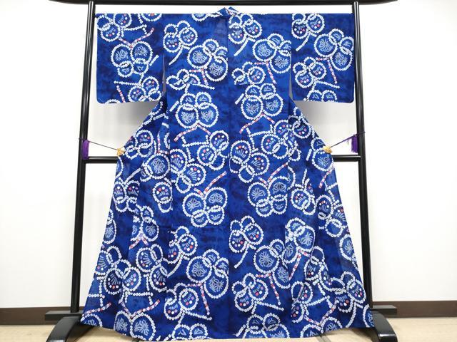 平和屋着物■極上　夏物　浴衣　有松鳴海絞り　舞蝶文　綿　逸品　未使用　CYAA3891s5