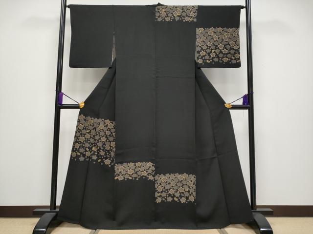 平和屋着物■極上　訪問着　梅　黒地　金彩　逸品　CYAA3896s5