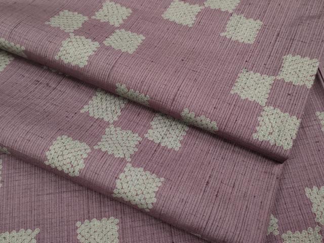 平和屋着物■極上　紬　単衣　市松鹿の子文　濃色地　逸品　CYAA3909s5