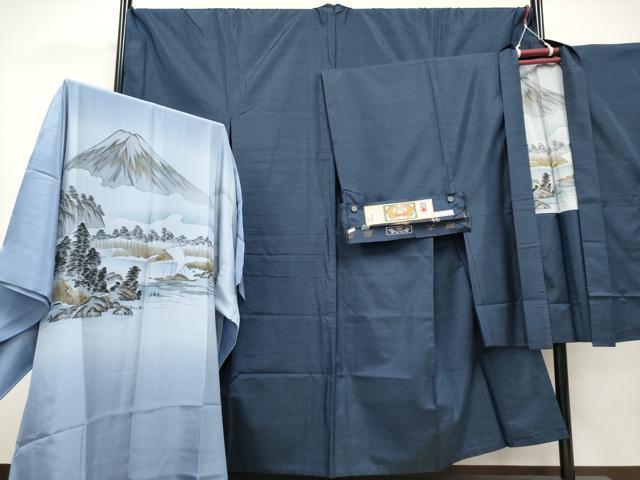 平和屋着物■極上　男性　本場大島紬　アンサンブル・長襦袢セット　キングサイズ　本武謹製　証紙付き　逸品　CYAA3917s5