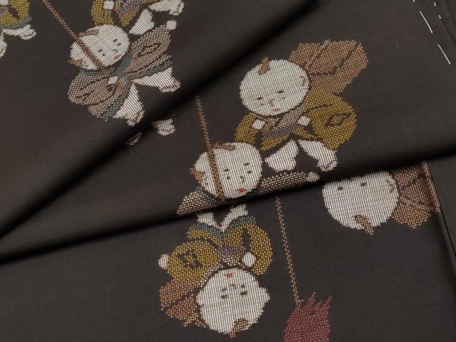 平和屋着物■極上　本場大島紬　9マルキ　地空き　唐子　総絣　逸品　未使用　CYAA3927s5