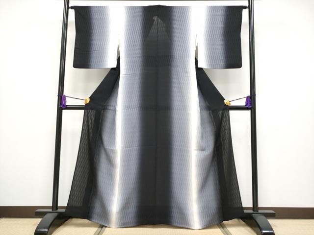 平和屋着物■極上　夏物　小紋　菱紋紗　暈し染め　京都きもの友禅扱い　逸品　CYAA3944s5