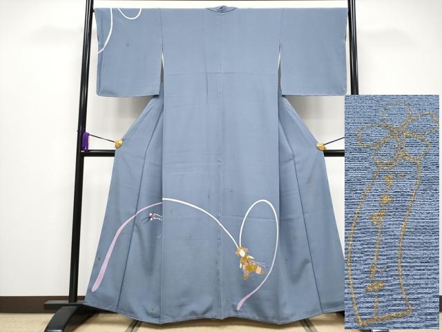 平和屋本店●極上　世界的人形師　辻村寿三郎　ジュサブロー　訪問着　刺繍　兎　薄花色地　逸品　未使用　CYAA4035s6