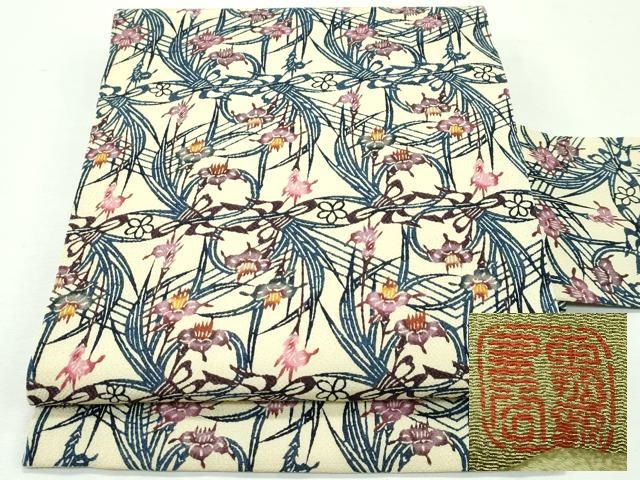 平和屋本店■極上　人間国宝　玉那覇有公　本場琉球紅型　九寸名古屋帯　逸品　CZAA1179s5