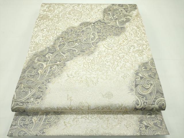 平和屋本店■極上　西陣　川島織物　六通柄　本袋帯　草花文　金糸　逸品　CZAA1585s5