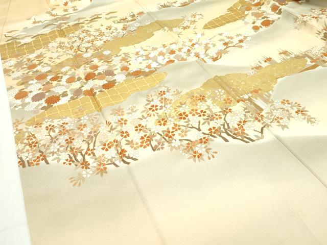 平和屋本店■極上　訪問着　雲取り草花文　暈し染め　金彩　逸品　CZAA1737s5 平和屋本店□極上 訪問着 雲取り草花文 暈し染め 金彩 逸品