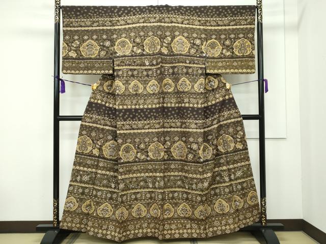 平和屋本店■極上　訪問着　総刺繍　スワトウ刺繍　更紗花文　金糸　ますいわ屋扱い　逸品　CZAA1740s5