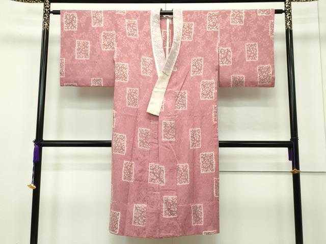 平和屋本店■上質な長襦袢　絞り　色紙枝葉文　逸品　CZAA1751s5