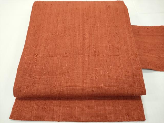 平和屋本店■極上　浦野理一　経節紬　九寸名古屋帯　雀茶色　逸品　未使用　CZAA1798s5