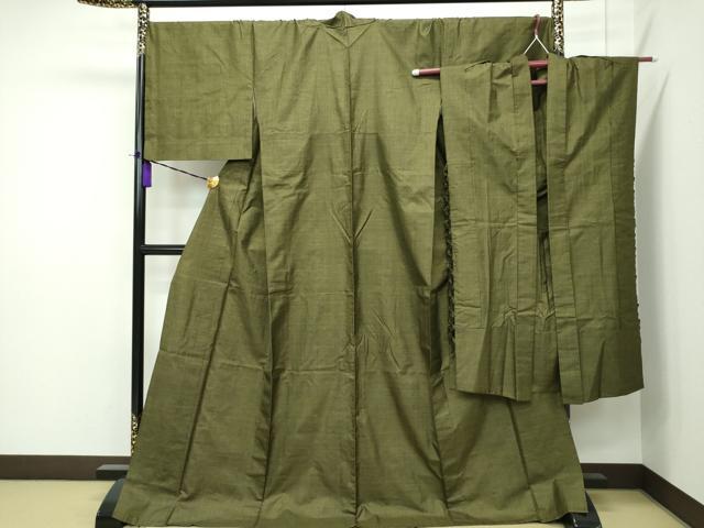 平和屋本店■極上　本場大島紬　単衣　アンサンブル　袖なし羽織　120亀甲　逸品　CZAA1895s5