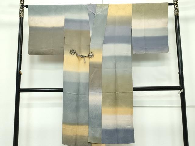 平和屋本店■極上　道中着　ロング丈　単衣　菊地紋　暈し染め　逸品　CZAA2015s5