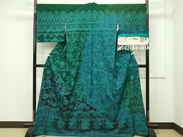 平和屋本店■極上　前田仁仙　仁仙更紗　石川県指定無形文化財　牛首紬　白山工房　手織り　訪問着　証紙付き　逸品　未使用　CZAA2017s5