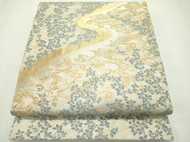 平和屋本店■極上　西陣の名門　加納幸謹製　六通柄袋帯　唐織　流水草木文　金銀糸　逸品　未使用　CZAA2030s5