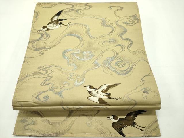 平和屋本店■極上　アンティーク　大正ロマン　丸帯　引き抜き帯　飛鳥文　逸品　CZAA2152s5