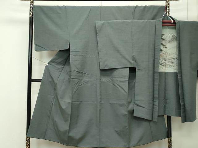 平和屋本店■極上　男性　キングサイズ　紬　アンサンブル　藍海松茶色　松坂屋扱い　逸品　未使用　CZAA2167s5