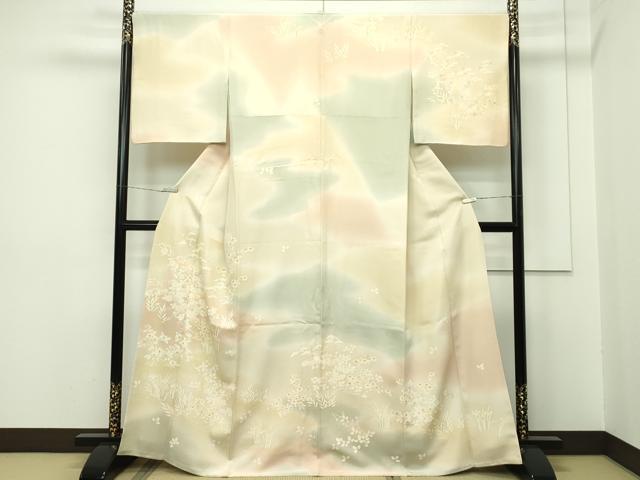 平和屋本店■極上　訪問着　草花文　暈し染め　逸品　CZAA2219s5