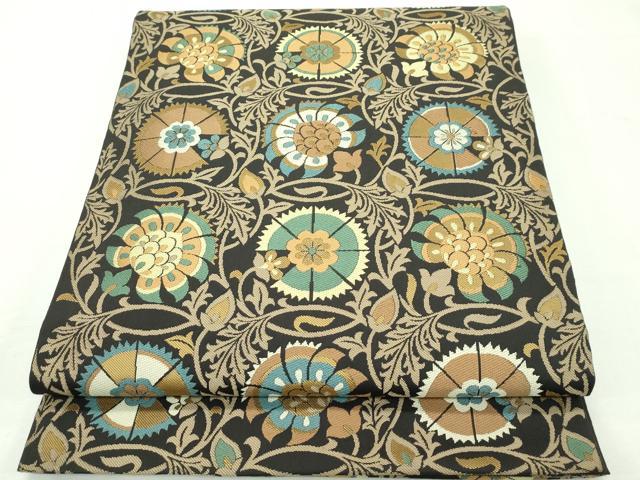 平和屋本店■極上　西陣　川島織物　六通柄　本袋帯　唐織　更紗花文　逸品　CZAA2256s5